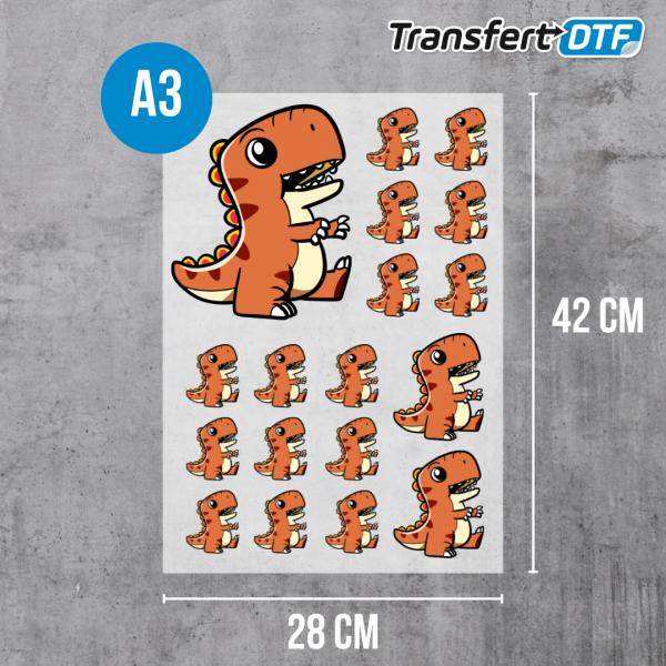 Planche de Transfert DTF - Format A3 - 28 x 42 cm - ADRP - DECOUPE